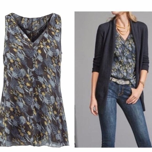 CAbi | Tops | Cabi 345 Layered Fern Sleeveless Blouse Large Euc | Poshmark